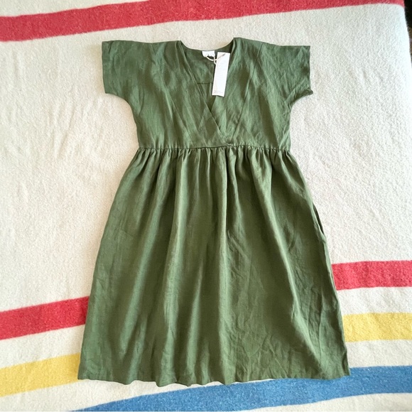 Linen Handmade Studio | Dresses | Nwt Linen Handmade Studio Green Linen ...